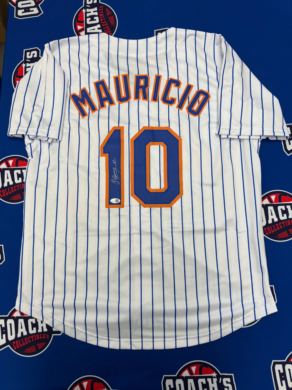 Ronny Mauricio Autographed CUSTOM NY Mets Pinstripe Jersey (JSA ...